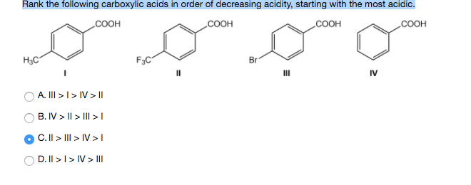 Solved Rank the following the acids in order of decreasing | Chegg.com