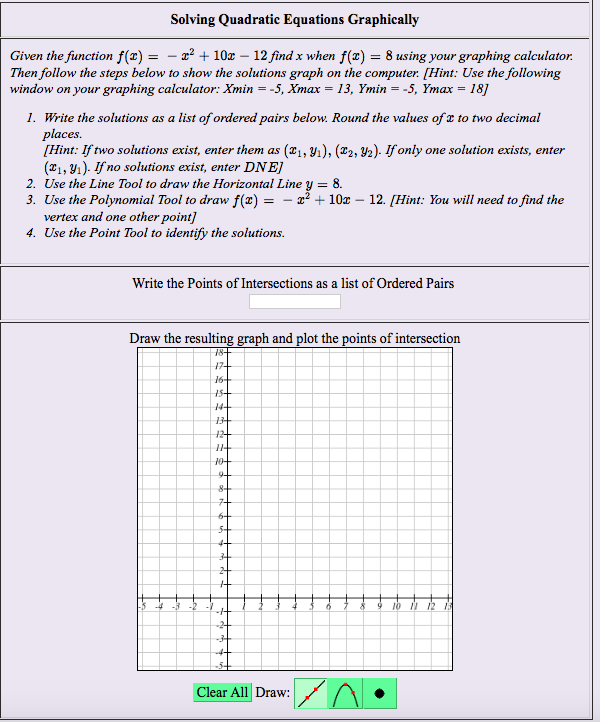 Solved Solving Quadratic Equations Graphically Given the | Chegg.com