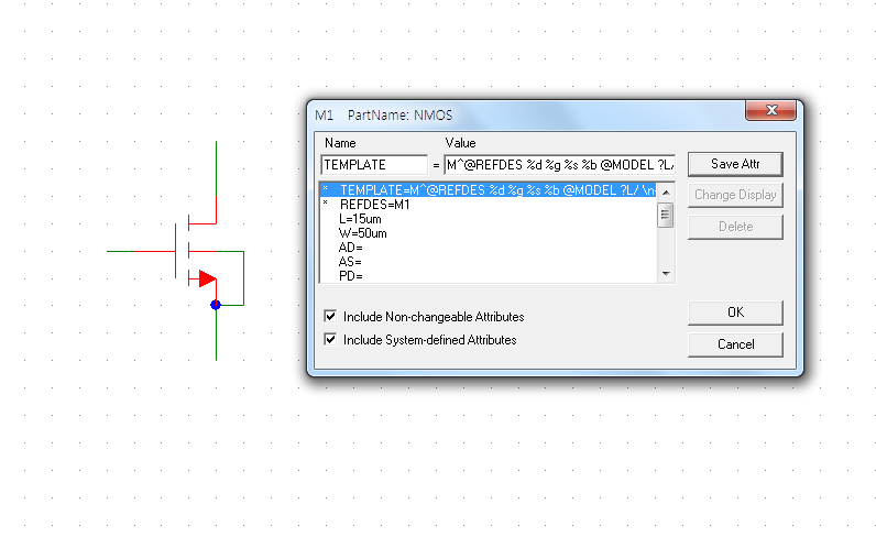 Solved M1 Part Name: NMOS Name Value TEMPLATE MTOREFDES %d | Chegg.com