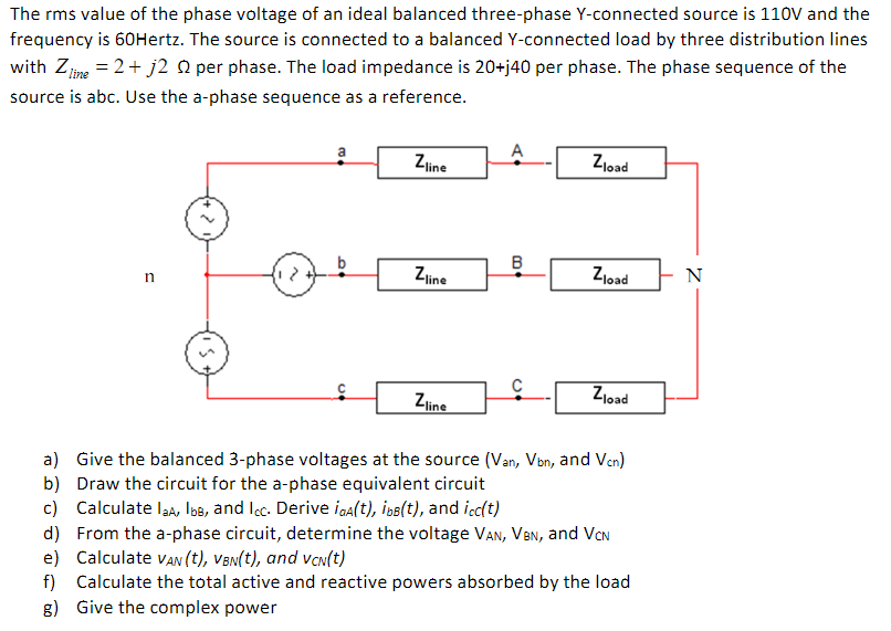 Solved The rms value of the phase voltage of an ideal | Chegg.com