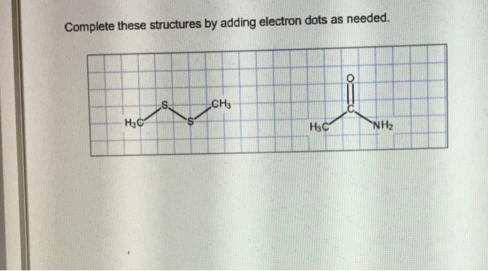 Solved Complete these structures by adding electron dots as | Chegg.com