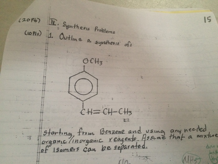 Solved Outline a synthesis of: starting from benzene and | Chegg.com