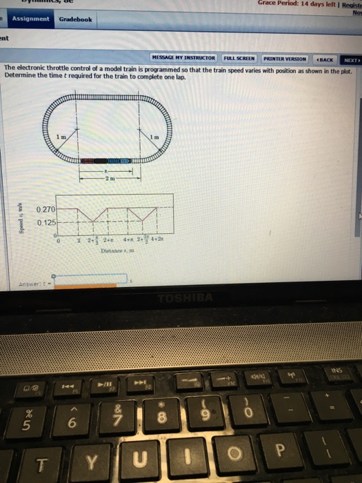 Solved The electric throttle control of a model train is | Chegg.com