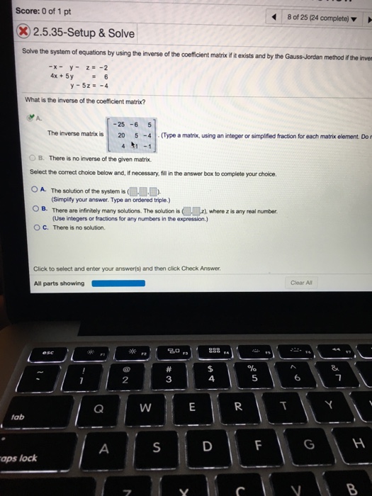 Solved Score: 0 of 1 pt. 8 of 25 (24 complete) x | Chegg.com