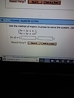 Solved use matrix inverses to solve | Chegg.com