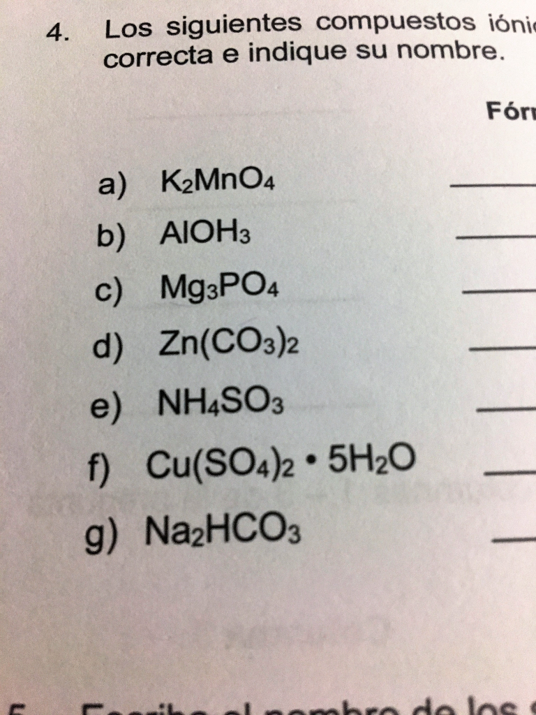 Solved The following ionic compounds have an error in their | Chegg.com