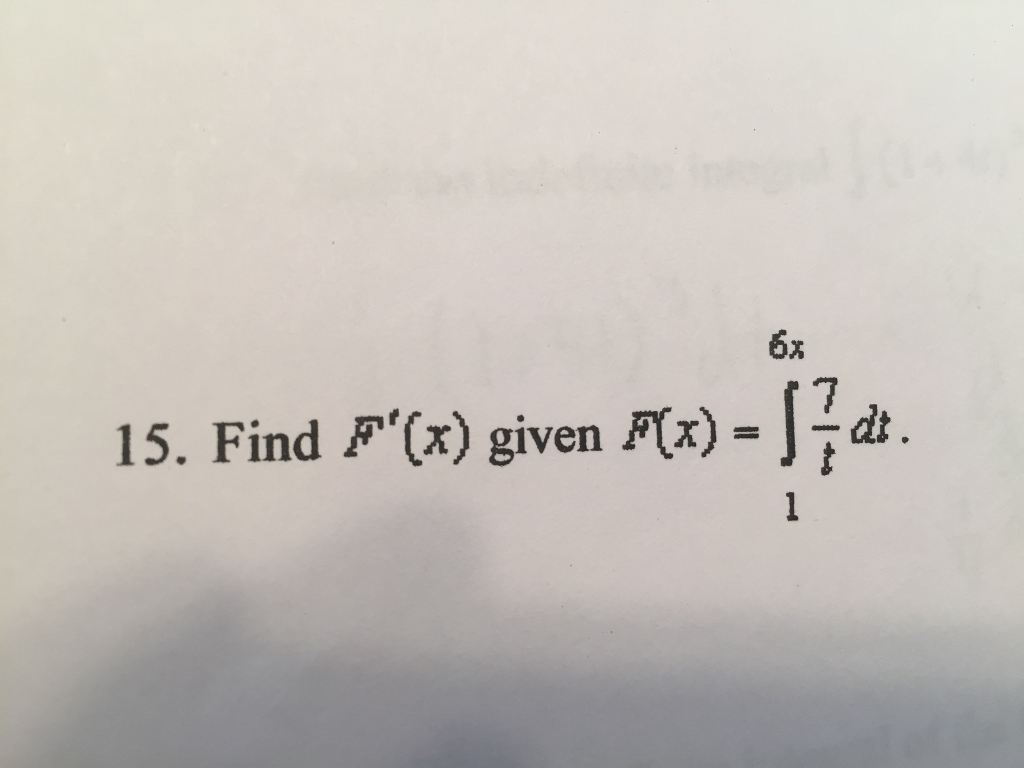 Solved 15. Find F'(x) given F(x) = Std. | Chegg.com