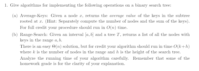 Solved BinarySearch Tree Problem Please do all parts and | Chegg.com