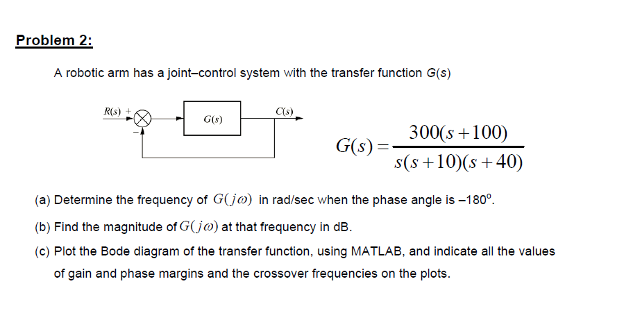 Solved A robotic arm has a joint-control system with the | Chegg.com