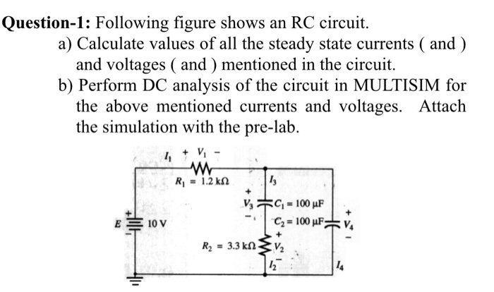 Solved Following figure shows an RC circuit. Calculate | Chegg.com