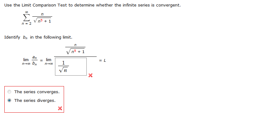 Solved Use The Limit Comparison Test To Determine Whether