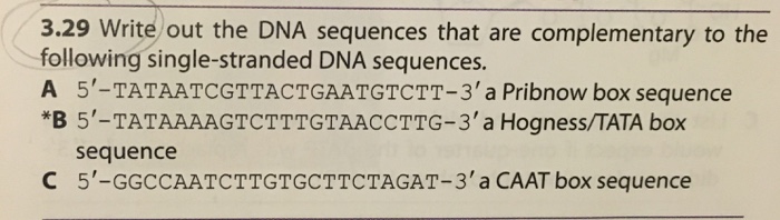 Solved Write out the DNA sequences that are complementary to | Chegg.com