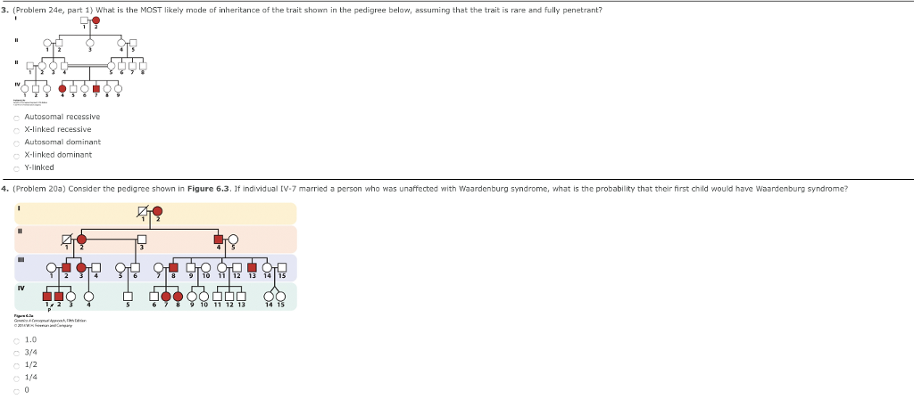 Solved What is the MOST likely mode of inheritance of the | Chegg.com