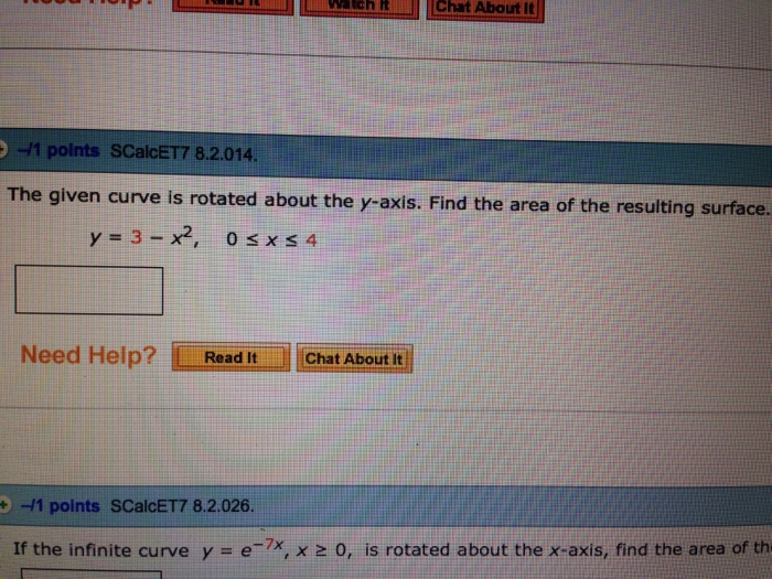 Solved The given curve is rotated about the y ?axis. Find | Chegg.com
