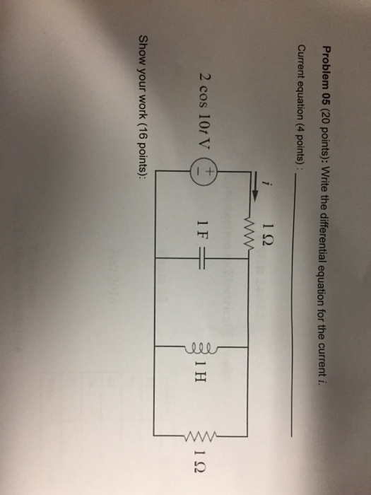 Solved Write the differential equation for the current i. | Chegg.com Solved Write the differential equation for the current i. | Chegg.com