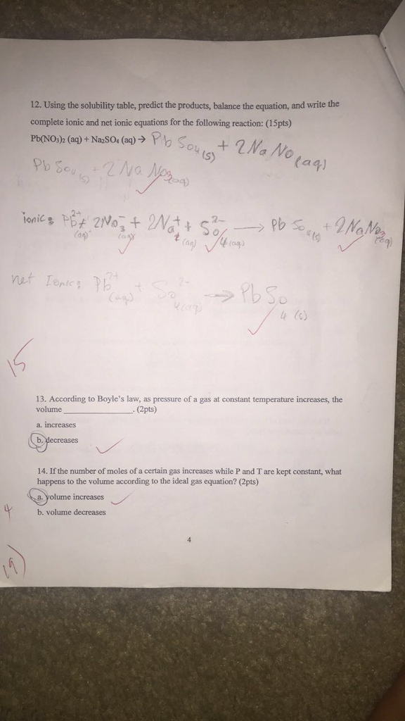 Solved: Using The Solubility Table, Predict The Products, ... | Chegg.com