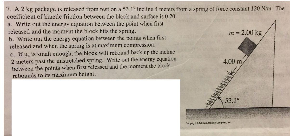 Solved A 2 kg package is released from rest on a 53.1 degree | Chegg.com