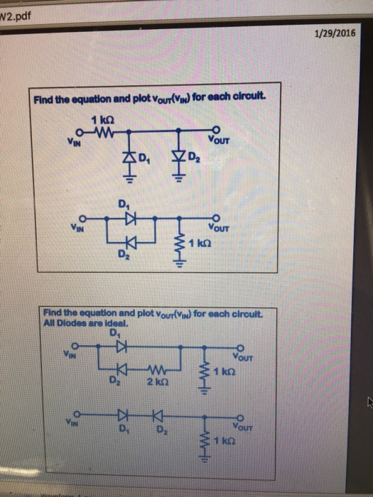 Solved Find the equation and plot V_OUT (V_IN) for each | Chegg.com