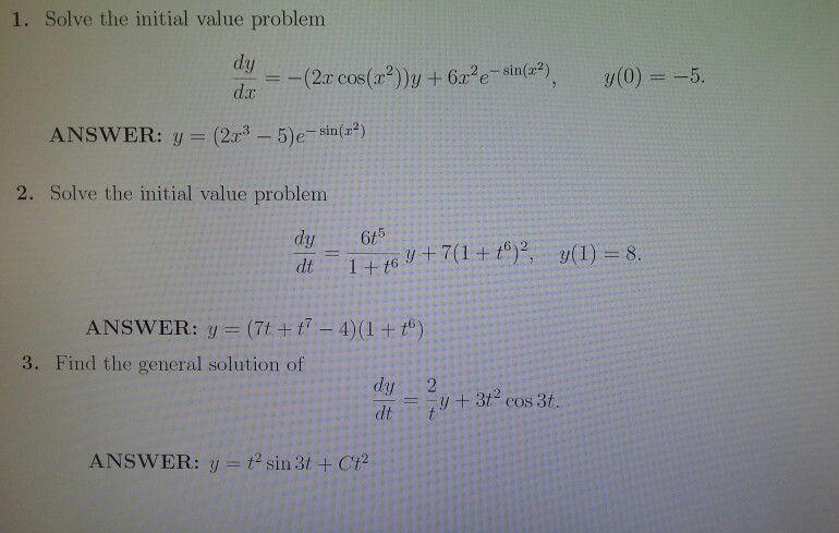 Solved Solve the initial value problem dy/dx = -(2x | Chegg.com