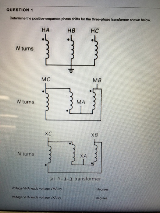 Solved QUESTION 1 Determine the positive-sequence phase | Chegg.com