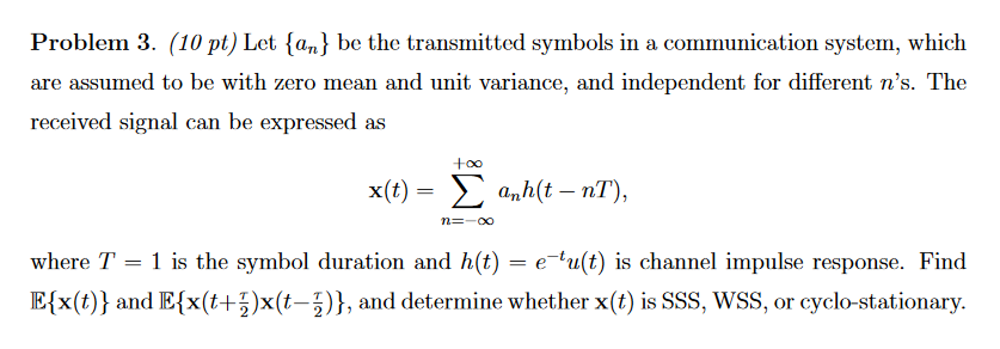 Let {a_n} be the transmitted symbols in a | Chegg.com