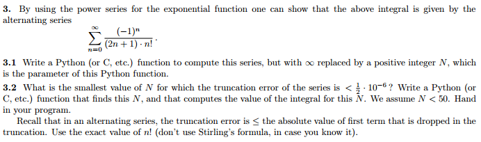 Solved By using the power series for the exponential | Chegg.com