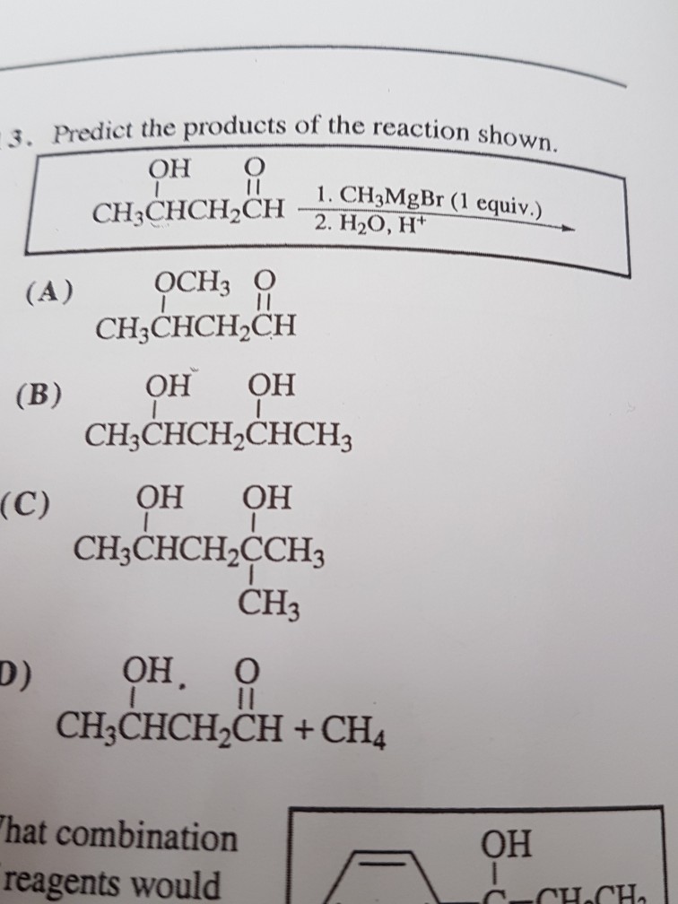 Solved 3. Predict the products of the reaction show OH O II | Chegg.com