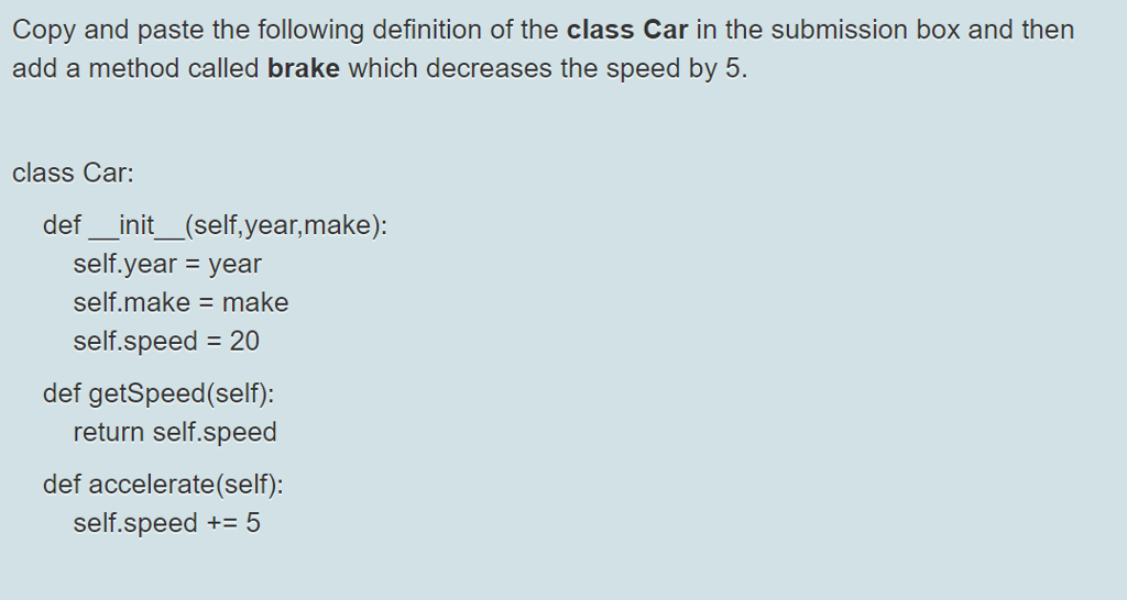 Solved Copy and paste the following definition of the class | Chegg.com