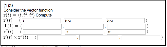 Solved Consider the vector function r(t) = Compute r'(t) = | Chegg.com