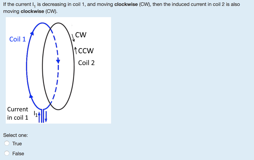 Solved If the current I1 is decreasing in coil 1, and moving | Chegg.com