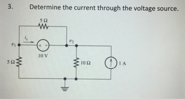 Solved Determine The Current Through The Voltage Source