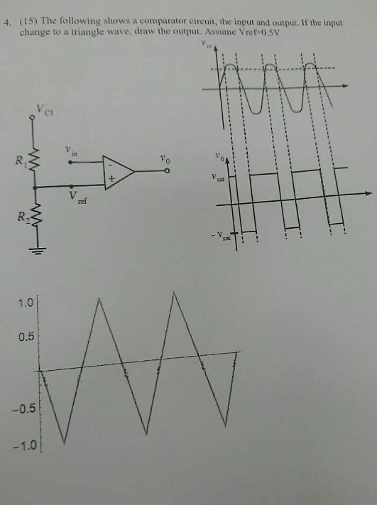 Solved The following shows a comparator circuit, the input | Chegg.com