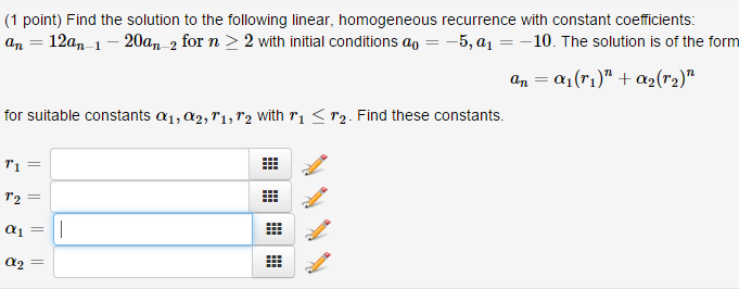 Solved Find the solution to the following linear, | Chegg.com
