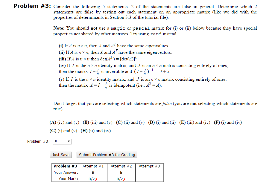 linear algebra question! using the matlab! only one | Chegg.com