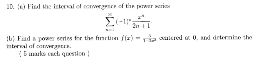 Solved Find the interval of convergence of the power series | Chegg.com