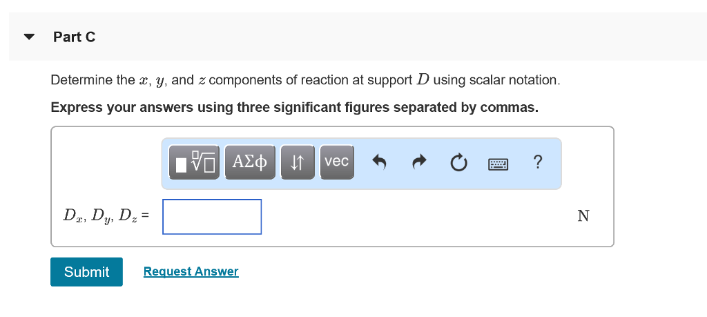 Solved Part C Determine the x, y, and z components of | Chegg.com