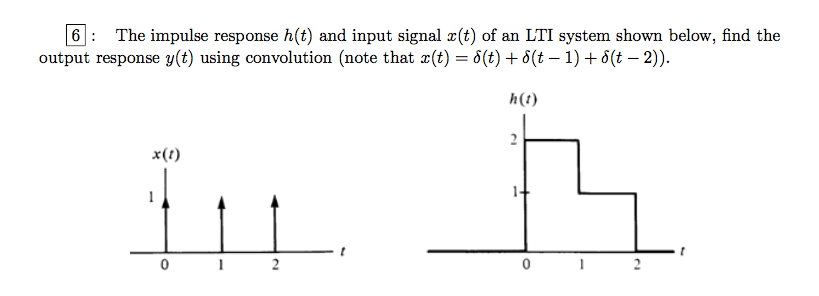 Solved The impulse response h(t) and input signal x(t) of an | Chegg.com