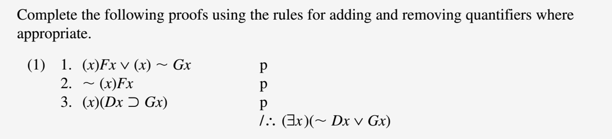 Solved Complete the following proofs using the rules for | Chegg.com