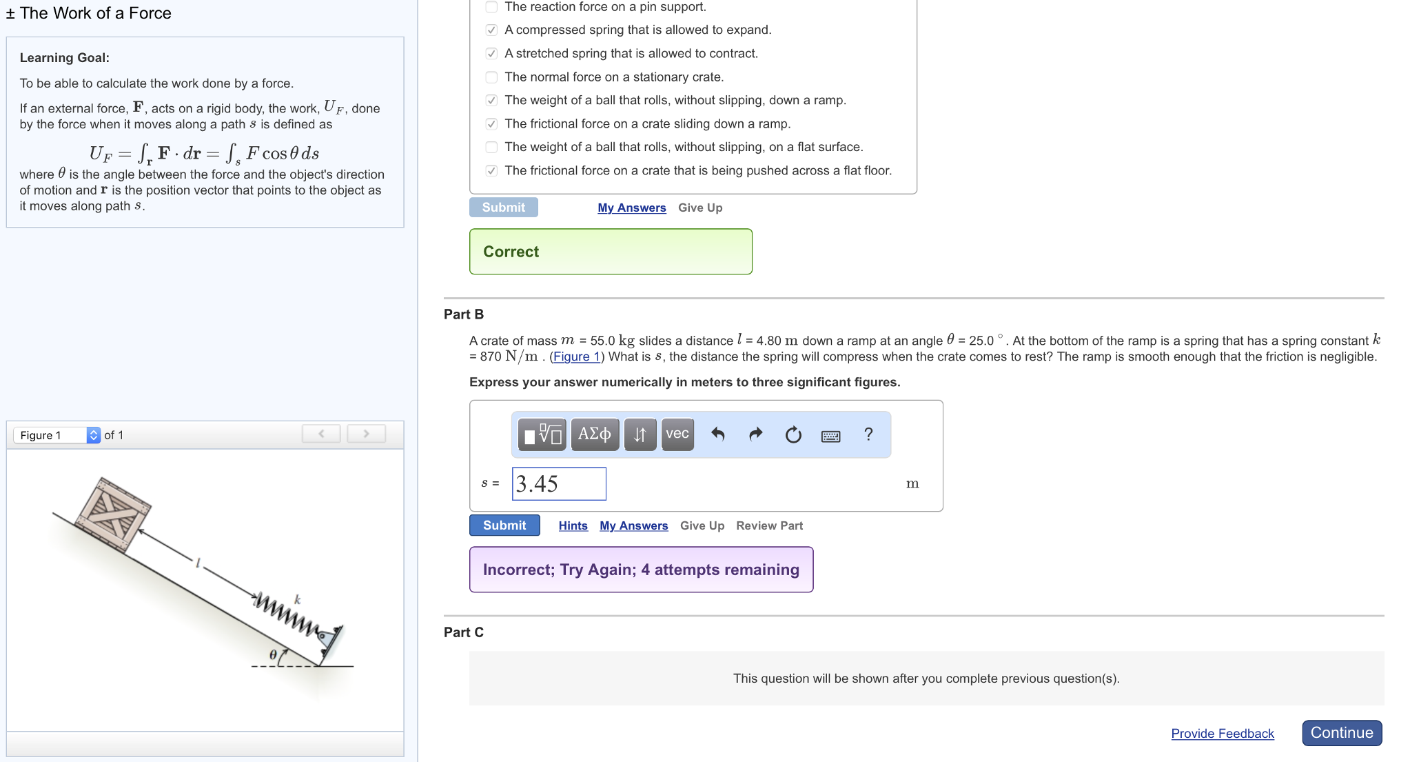 Solved To calculate the work done by a force. If an | Chegg.com