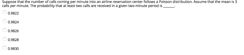 Solved Suppose that the number of calls coming per minute | Chegg.com