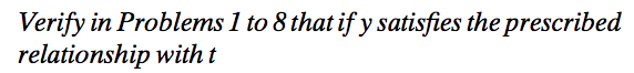 Solved Verify in Problems 1 to 8 that ify satisfies the | Chegg.com
