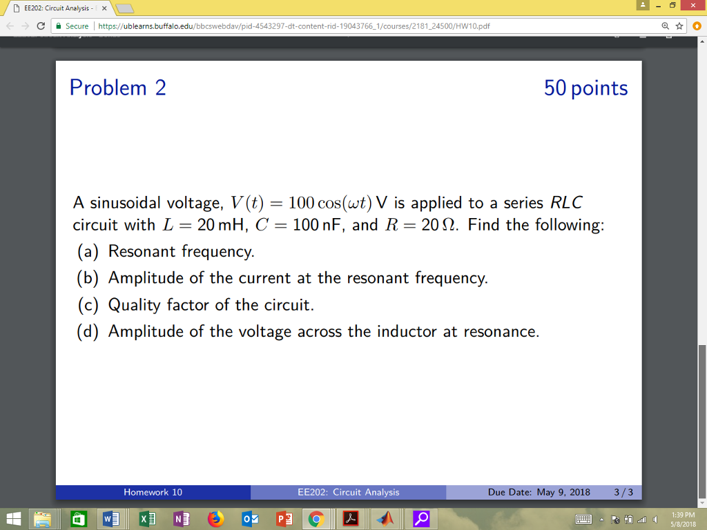Solved EE202: Circuit Analysis -Fx ?-> C à Secure l | Chegg.com