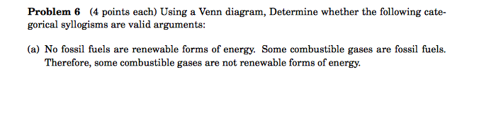 Solved Problem 6 (4 points each) Using a Venn diagram, | Chegg.com