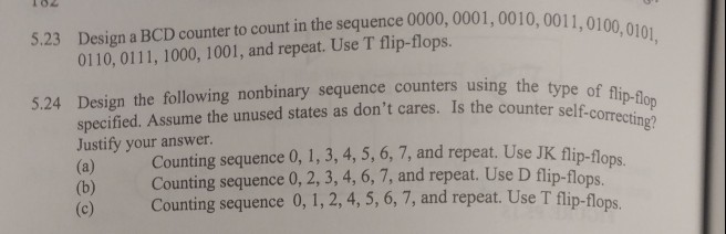 Solved 102 Design a BCD counter to count in the sequence | Chegg.com