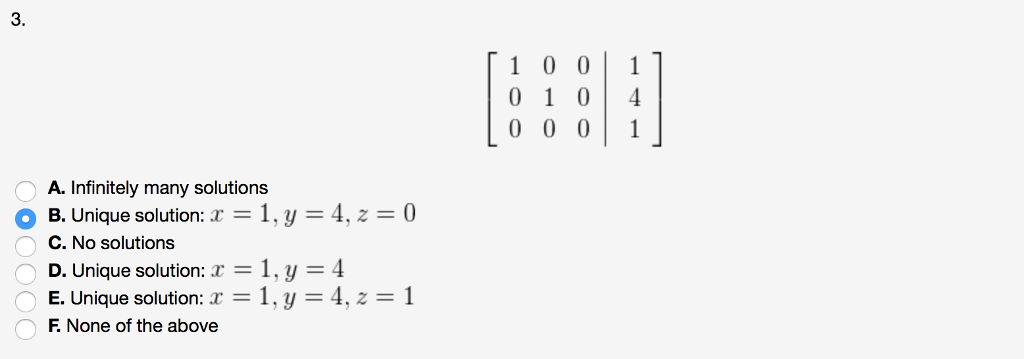 Solved (1 pt) The reduced row echelon form of a system of | Chegg.com