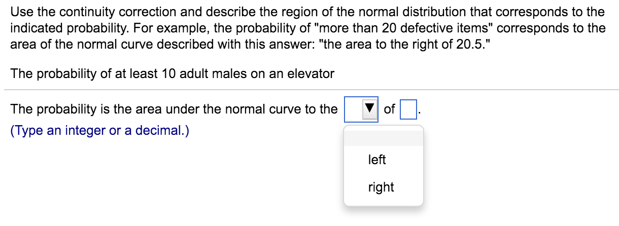 Solved Use the continuity correction and describe the region | Chegg.com