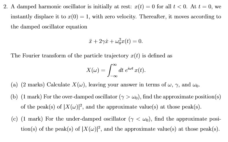 Solved damped harmonic oscillator;fourier series: Full 5 | Chegg.com
