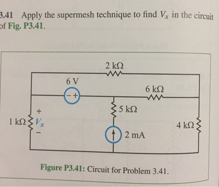 Solved Apply the supermesh technique to find V_x in the | Chegg.com