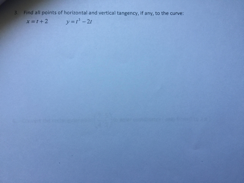 Solved Find all points of horizontal and vertical tangency, | Chegg.com