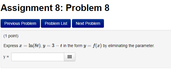 Solved Assignment 8: Problem 8 Previous Problem Problem | Chegg.com
